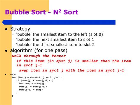 Ppt Exploring Sorting Algorithms Bubble And Selection Sorts Powerpoint