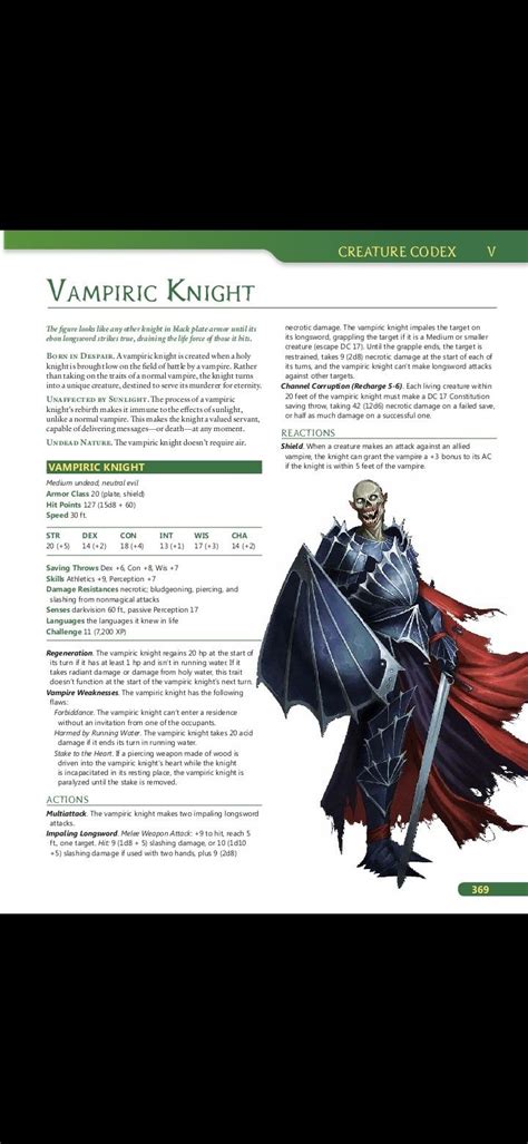 Vampire Lord Dnd 5e Dracula Dnd 5e Dnd Vampire Lord Stats Knights Dnd