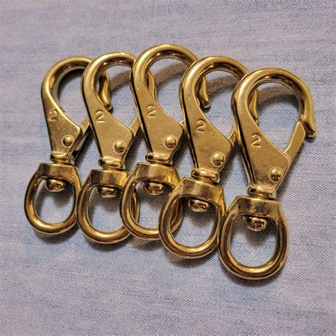 Solid Brass Swivel Snap Hook With Oval Eyelet Wide Mouth Clasp Etsy