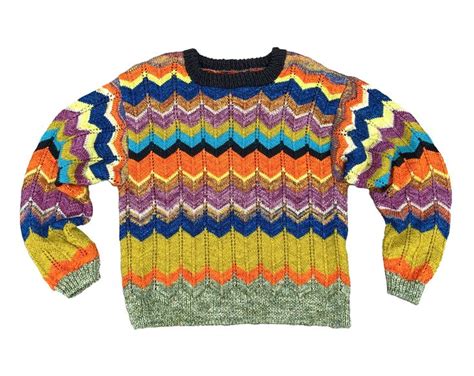 Mizzoni Sweater Pattern Colorful Zigzag Tricot Pattern Missoni