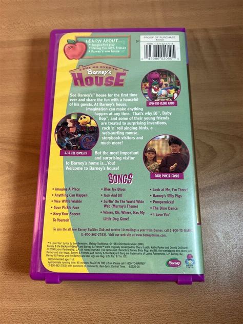 Barney Vamos A La Casa De Barney Vhs 2000 Purple Clamshell Etsy México