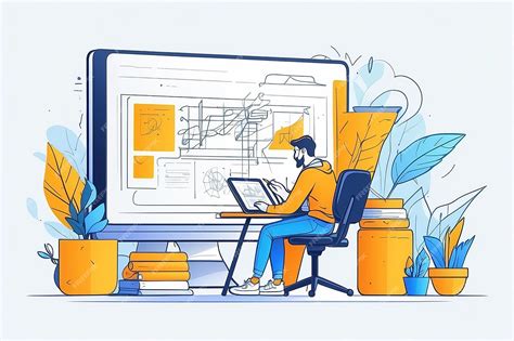 Premium Photo Man Is Working On Ui Ux Design Project Designer Drawing