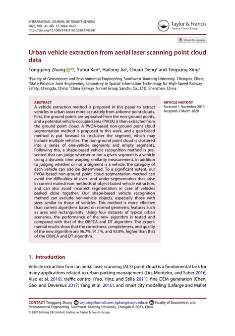 Pdf Urban Vehicle Extraction From Aerial Laser Scanning Point Cloud Data