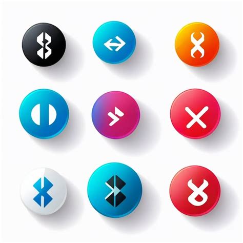 A Collection Of Buttons With A Cross Button On The Bottom Premium Ai Generated Vector