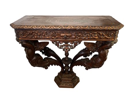 Proantic Console With Angels Carrying Oak Europe 19th Centu