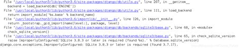 Reexceptionsimproperlyconfigured Sqlite 383 Or Later Is