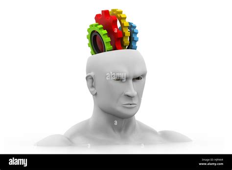 human head with gears Stock Photo - Alamy