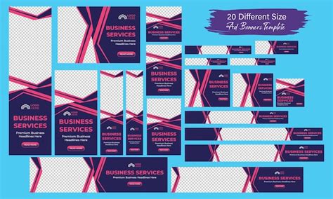 Premium Vector Modern Web Header Template Set Gradient Abstract Horizontal And Vertical Web