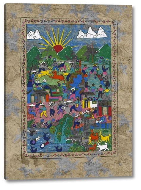 Peruvian Multicoloured Village By Anonymous Canvas Art Prints Canvas