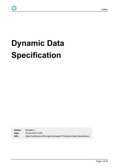 Dynamic Data Specification Pdf