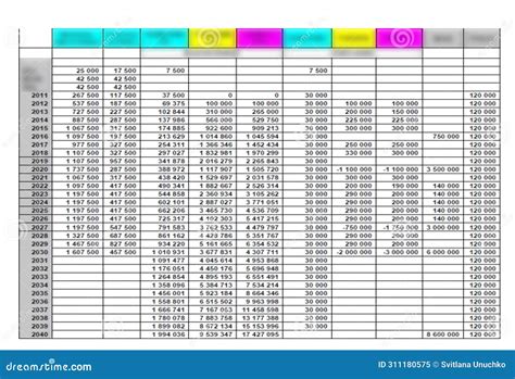 Modern Table Layout Template With Highlighted Row Flat Design Easy To