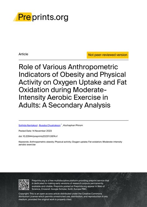Pdf Role Of Various Anthropometric Indicators Of Obesity And Physical Activity On Oxygen