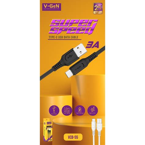Jual Kabel Data Usb Type C V Gen Vcb Fast Charging A Kabel Bulat Meter Shopee Indonesia