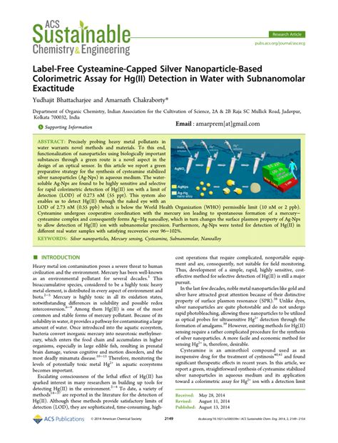 Pdf Label Free Cysteamine Capped Silver Nanoparticle Based