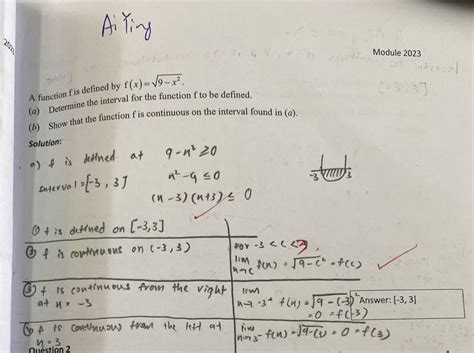 Continuity Of A Function On An Interval