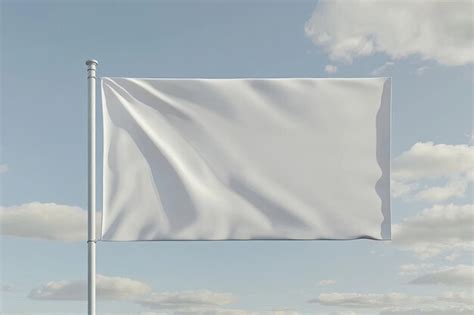 Modern Rectangular Flag Banner 3d Isolated Mockup With Flagpole Premium Ai Generated Image
