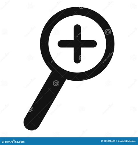 Cursor Magnifier Plus Icon Simple Black Style Stock Illustration