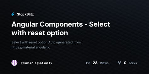 Angular Components Select With Reset Option Stackblitz