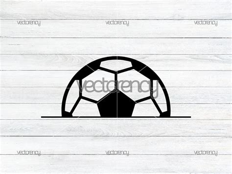 Soccer Ball Half Monogram Svg Cut File Vectorency