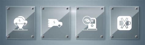 낮은 배터리 전기 자동차 충전 소 및 를 설정합니다 정사각형 유리 패널 벡터 개념에 대한 스톡 벡터 아트 및 기타 이미지 개념 계기판 측정기 교통수단 Istock