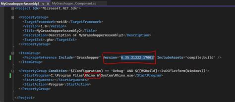 grasshopper empty component template for vs 2022 grasshopper