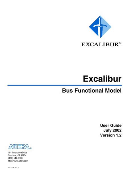Pdf Excalibur Bus Functional Model User Guide Altera · The Bus Functional Model Interprets A