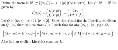 Solved Define The Norm In R2 By ∥xy∥∣x∣∣y∣ The 1