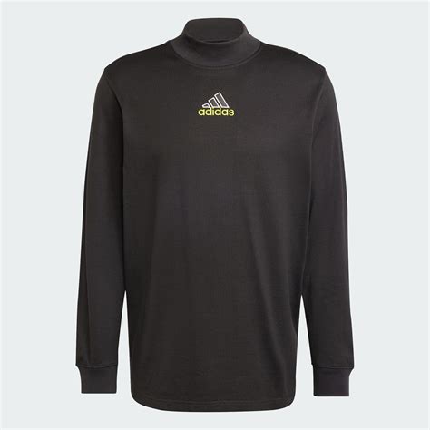 Adidas Long Sleeve Mock Neck Q1 Top Black Adidas Iq