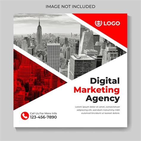 기업 디지털 마케팅 에이전시 소셜 미디어 포스트 디자인 스어 웹 배너 템플릿 프리미엄 벡터