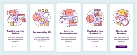 Challenges Of Corporate Learning Onboarding Mobile App Screen Walkthrough 5 Steps Editable