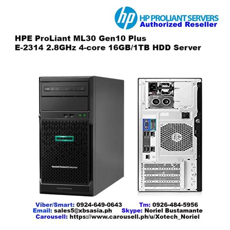 Hpe Proliant Ml30 Gen10 Plus E 2314 2 8ghz 4 Core 16gb 1tb Hdd Server Computers And Tech Office