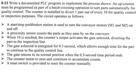 Solved 8 23 ﻿write A Documented Plc Program To Implement The