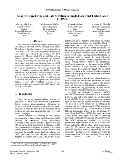 Pdf Adaptive Puncturing And Rate Selection In Single Codeword Turbo