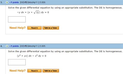 Solved Solve The Given Differential Equation By Using An Chegg Com
