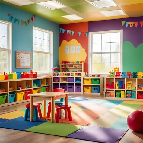 Modern Daycare Empty Nursery Or Preschool Spacious Interiors Classroom
