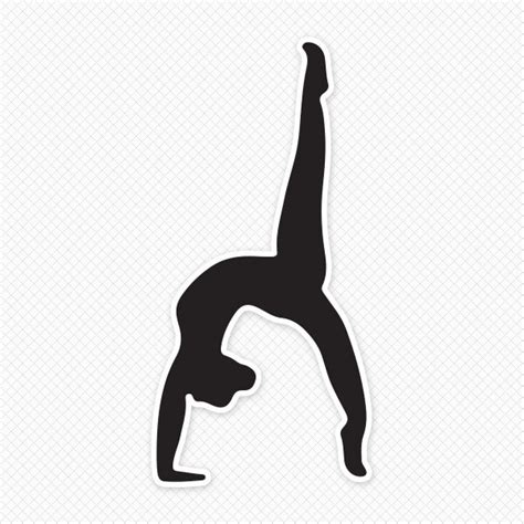 Female Gymnast Silhouette Wall Sticker Sticker Genius