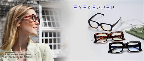 Eyekepper 4 Pack Reading Glasses Blue Light Blocking Stylish Computer Glasses