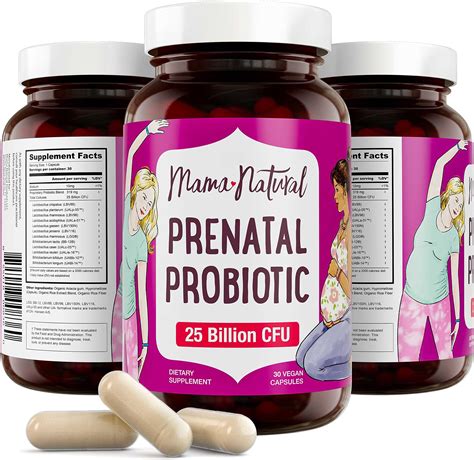 Mama Natural Prenatal Probiotics For Women 30 Vegan Probiotic Capsules 25