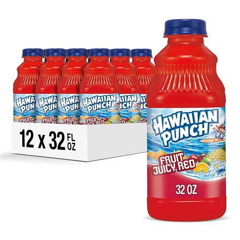 Hawaiian Punch Fruit Juicy Red Fruit Juice Drink 32 Fl Oz Bottle Pack
