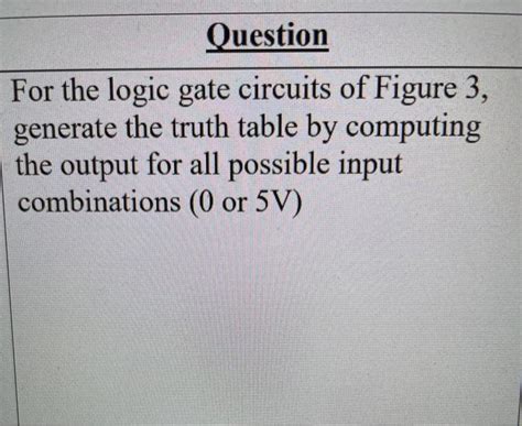 Solved Question For The Logic Gate Circuits Of Figure 3