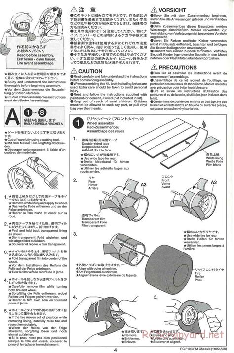Tamiya F RM Chassis Manual RCScrapyard Radio Controlled Model Archive
