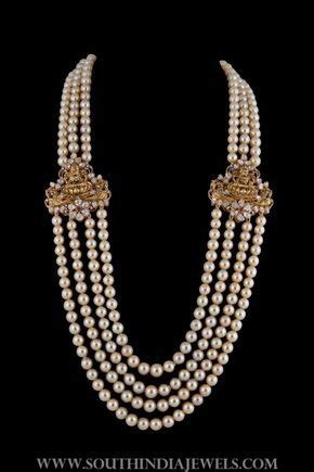 Pearl Mala With Antique Side Locket South India Jewels Pearl Jewelry Design Pearl Necklace
