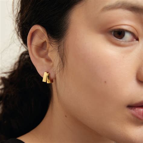 Scala Double Hoop Earrings Gold Vermeil Monarc Jewellery