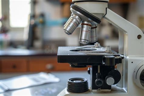 Microscope Closeup Exploring The Microscopic World Stock Illustration