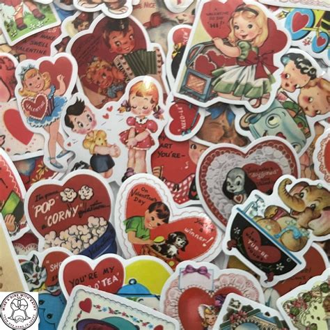 Vintage Valentine Stickers Valentine Stickers Random Sticker Packs 10