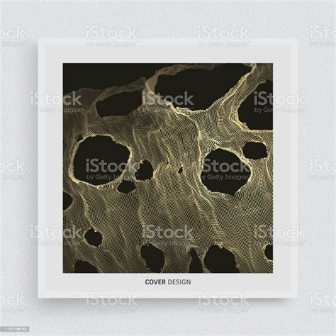 표지 디자인 서식 파일입니다 이 스파이더 웹은 깨진 되었습니다 구멍이 있는 추상 그리드 배경입니다 동적 입자가 있는 배열입니다