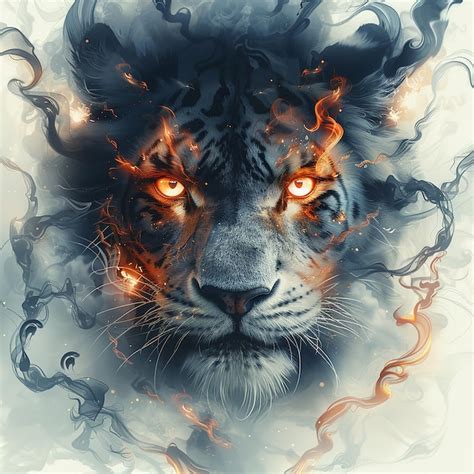 Vector Design Of Angry Lion With Glowing Eyes Premium Ai Generated Image