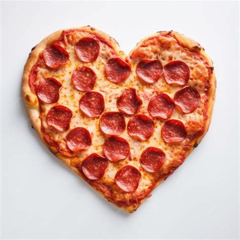 Una Pizza De Pepperoni En Forma De Corazón Foto Premium