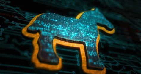 Trojan Virus Cyber Crime Symbol Digital Concept Stock Footage Video