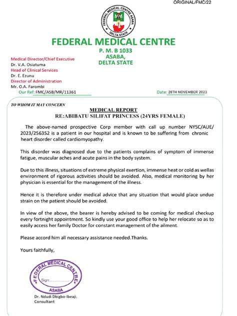 Medical Report Format Pdf